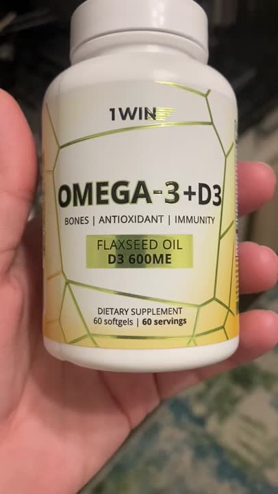 1WIN Омега 3 + Витамин Д3 600МЕ Dietary Supplement Omega 3 + D3 600МЕ ...