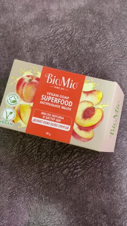 BIO MIO Натуральное мыло с маслом персика и баттером ши Vegan-Soap ...